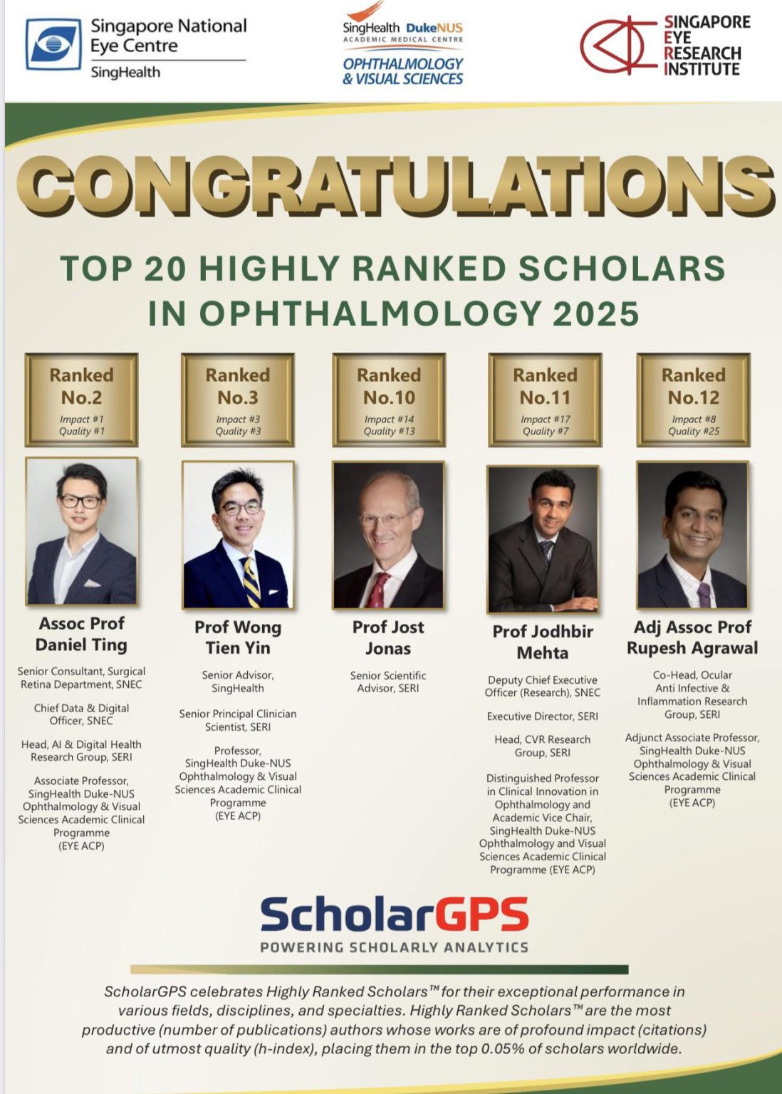 CO-FOUNDERS OF EyRIS RECOGNISED AMONG THE WORLD’S TOP OPHTHALMOLOGY ...